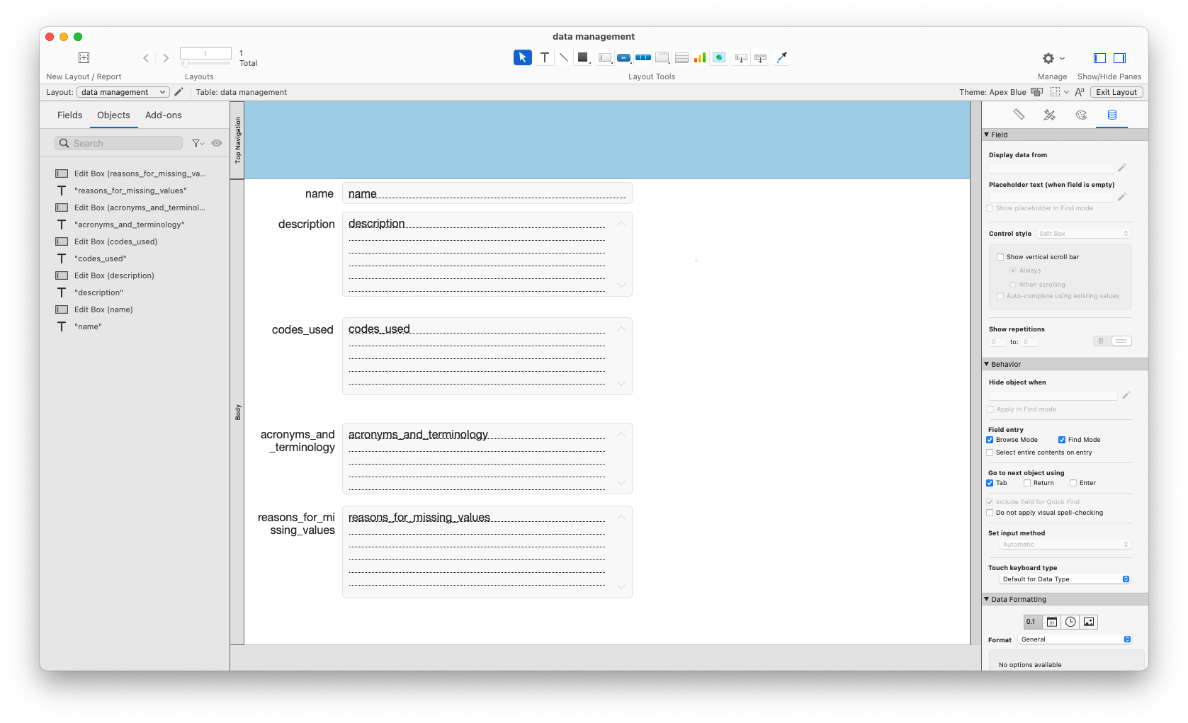 Creating a database fast and easy with FileMaker Pro – Rubber Boots Data